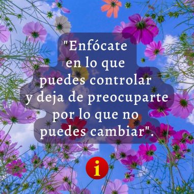 "Enfócate en lo que puedes controlar y deja de preocuparte por lo que ...